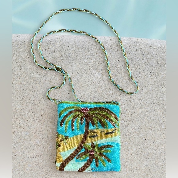 Bags | Beaded Crossbody Palm Treebeach Purse | Poshmark